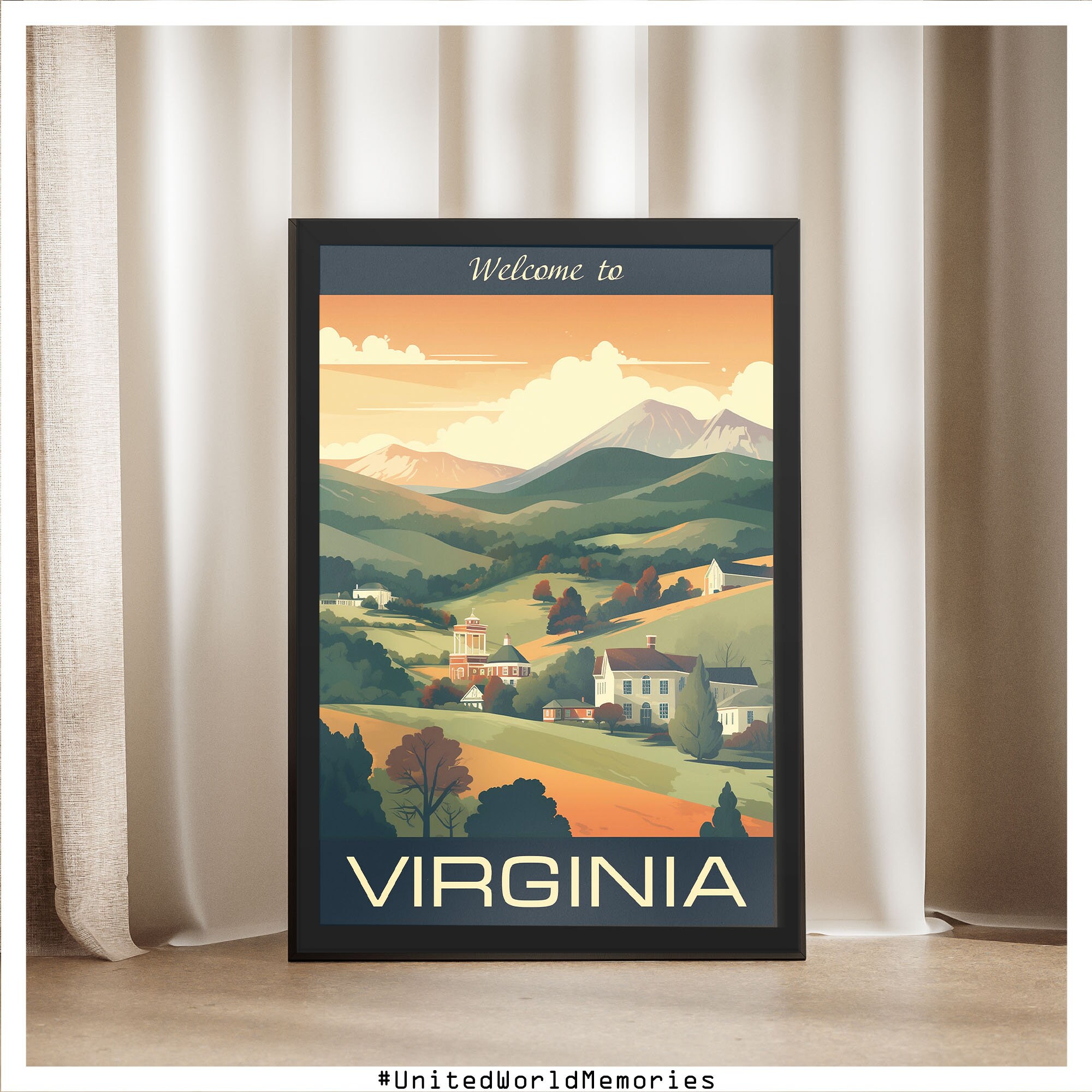 Virginia Travel Poster, Welcome to Virginia Poster, Virginia Vintage ...