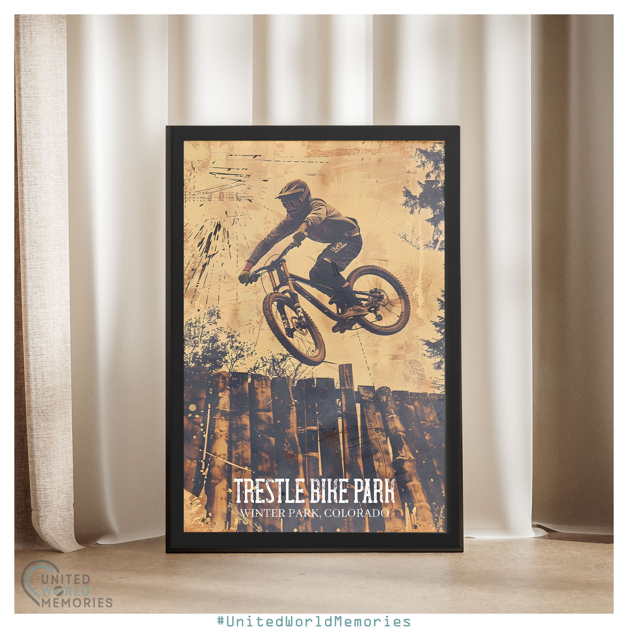 Trestle Bike Park Extreme Poster, Mountain Bike Gift, Colorado Biking ...