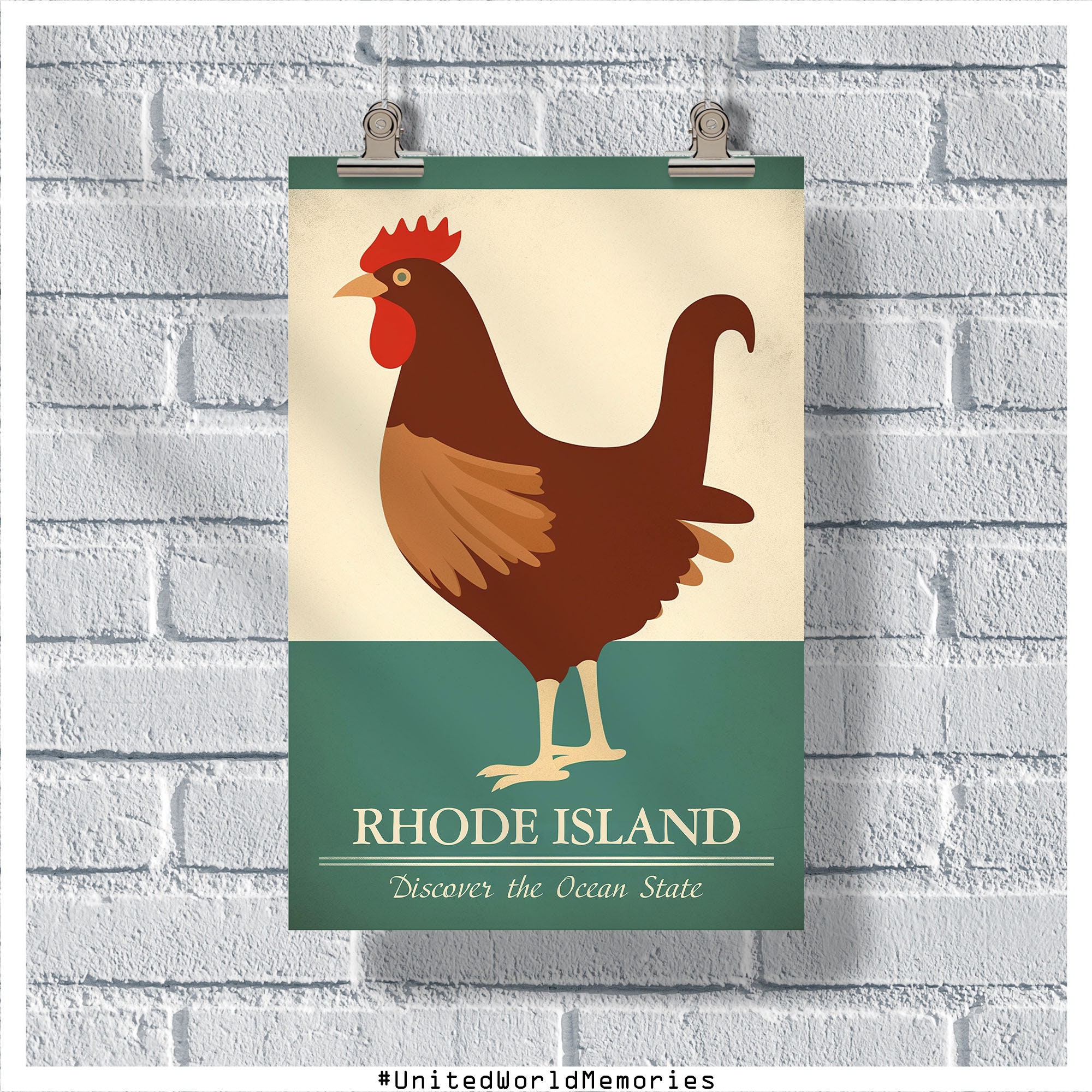 Rhode Island Travel Poster Ocean State Poster RI Poster - Etsy