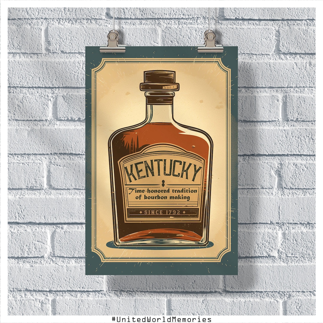 Kentucky Travel Poster, Bourbon Poster, Kentucky Vintage Poster, Wall ...