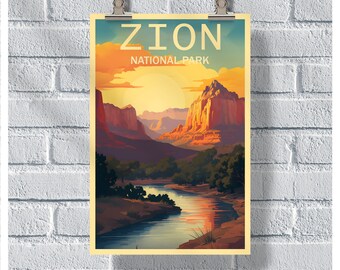 Zion National Park Poster, Zion Wall Art, Zion Print, Zion Poster ...