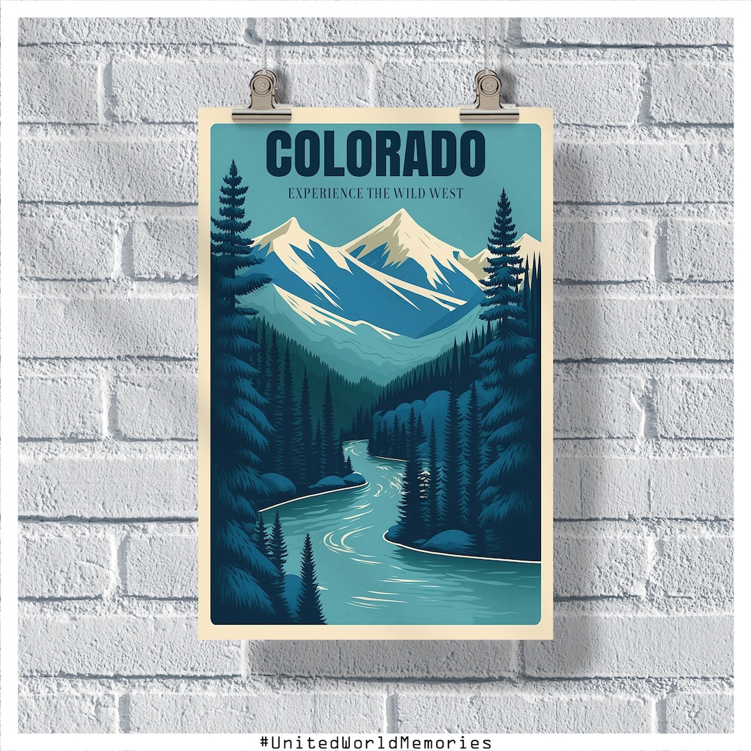 Colorado Travel Poster, Wild West Poster, Colorado Vintage Poster, Wall ...