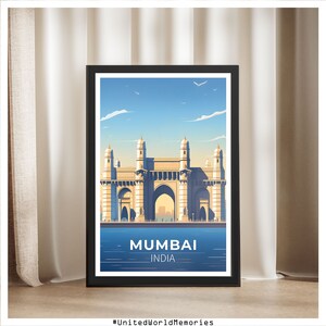 Mumbai Gateway of India Poster, Mumbai Travel Poster, India Poster ...