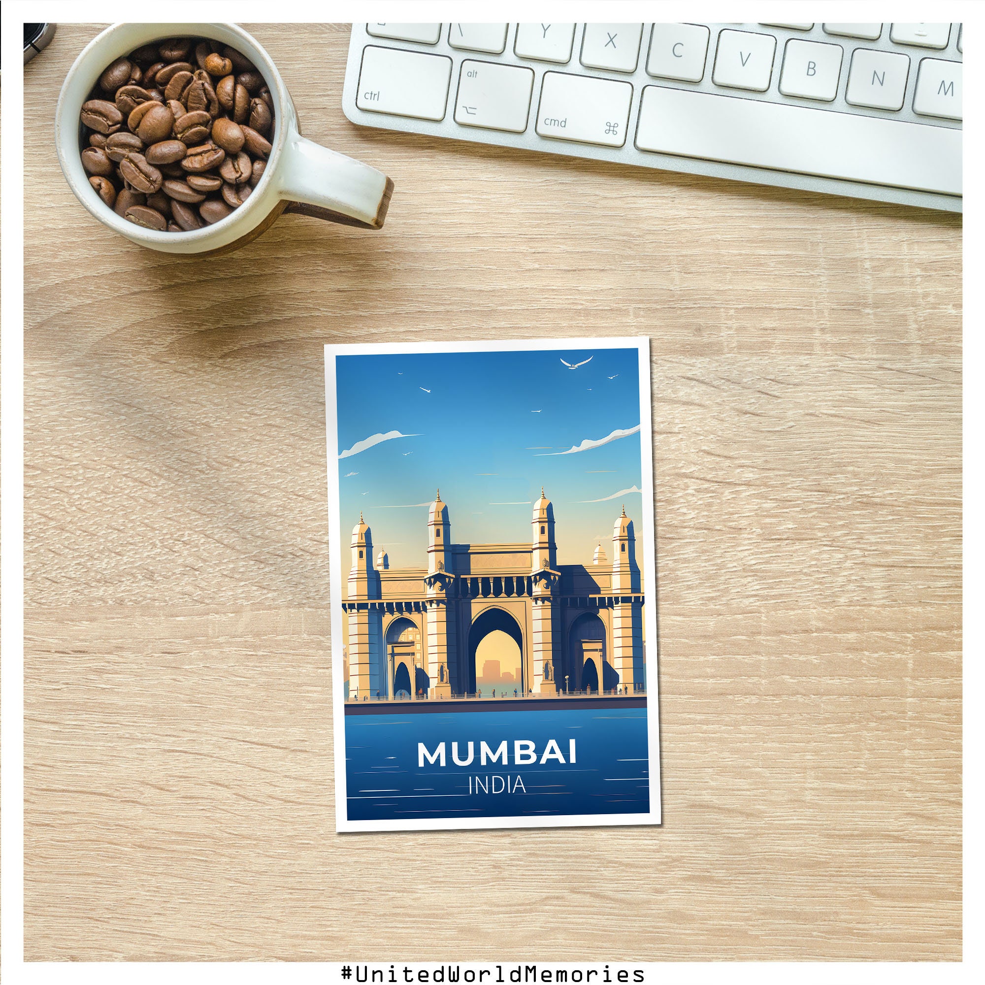 Mumbai Gateway of India Poster, Mumbai Travel Poster, India Poster ...
