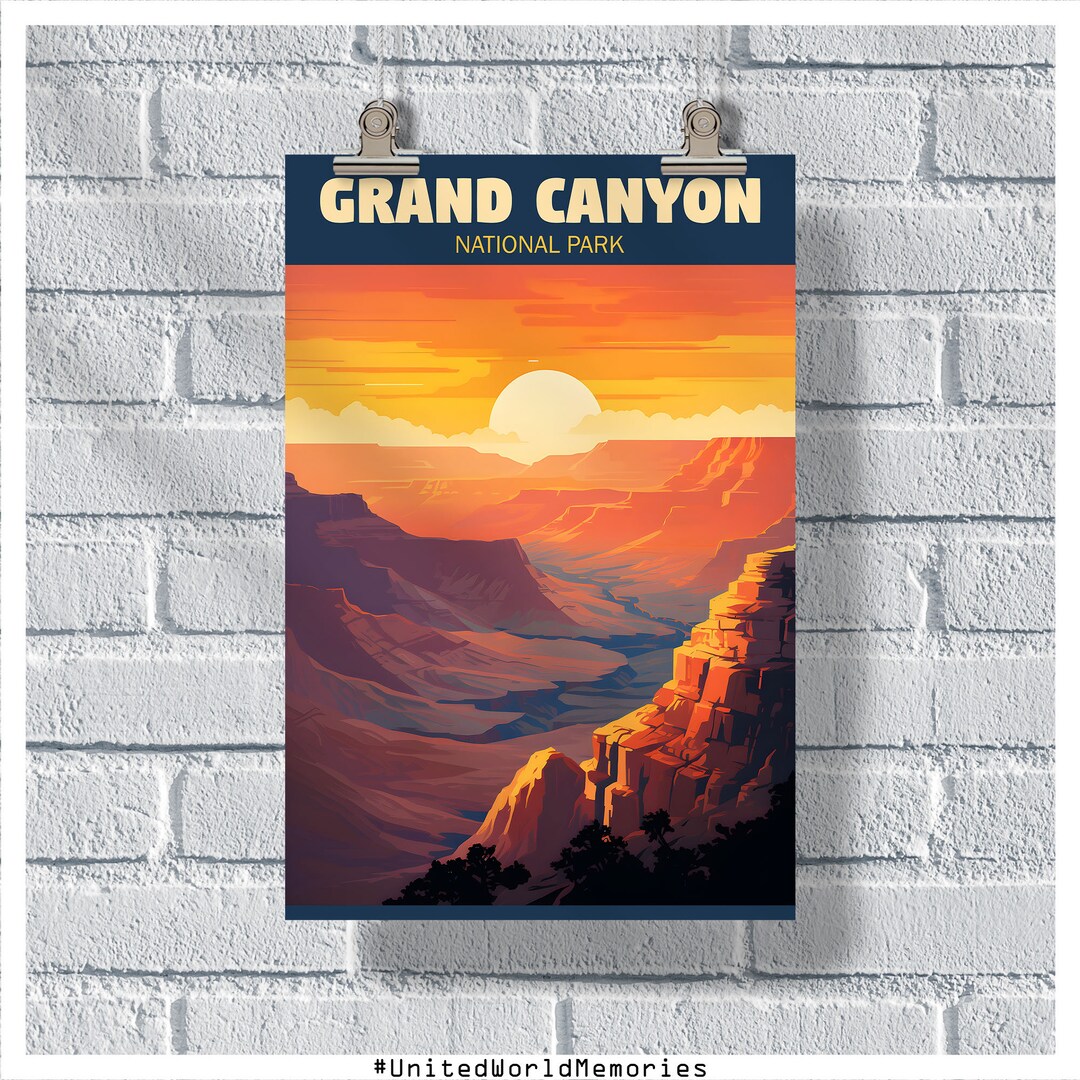 Grand Canyon National Park Poster, Grand Canyon Sunrise Majesty Poster ...
