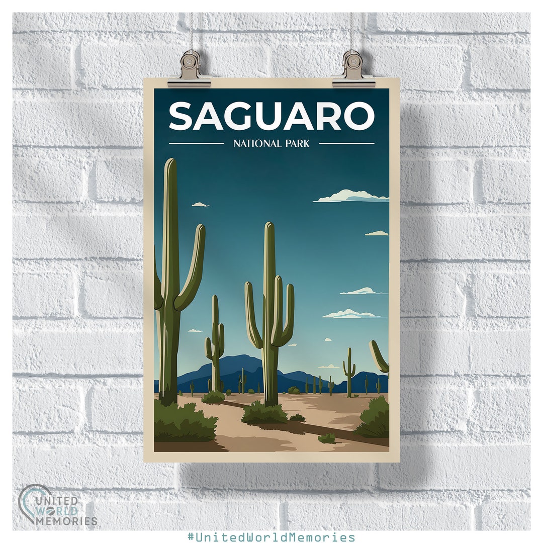 Saguaro National Park Cactus Wilderness Poster, Saguaro National Park ...