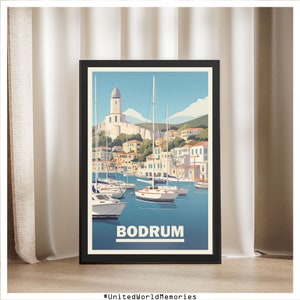 Bodrum Travel Poster, Bodrum Yalikavak Marina Poster, Turkey Poster ...
