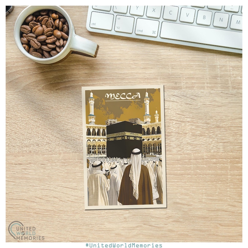 Mecca Kaaba Poster, Saudi Arabia Travel Poster, Grand Mosque Print ...