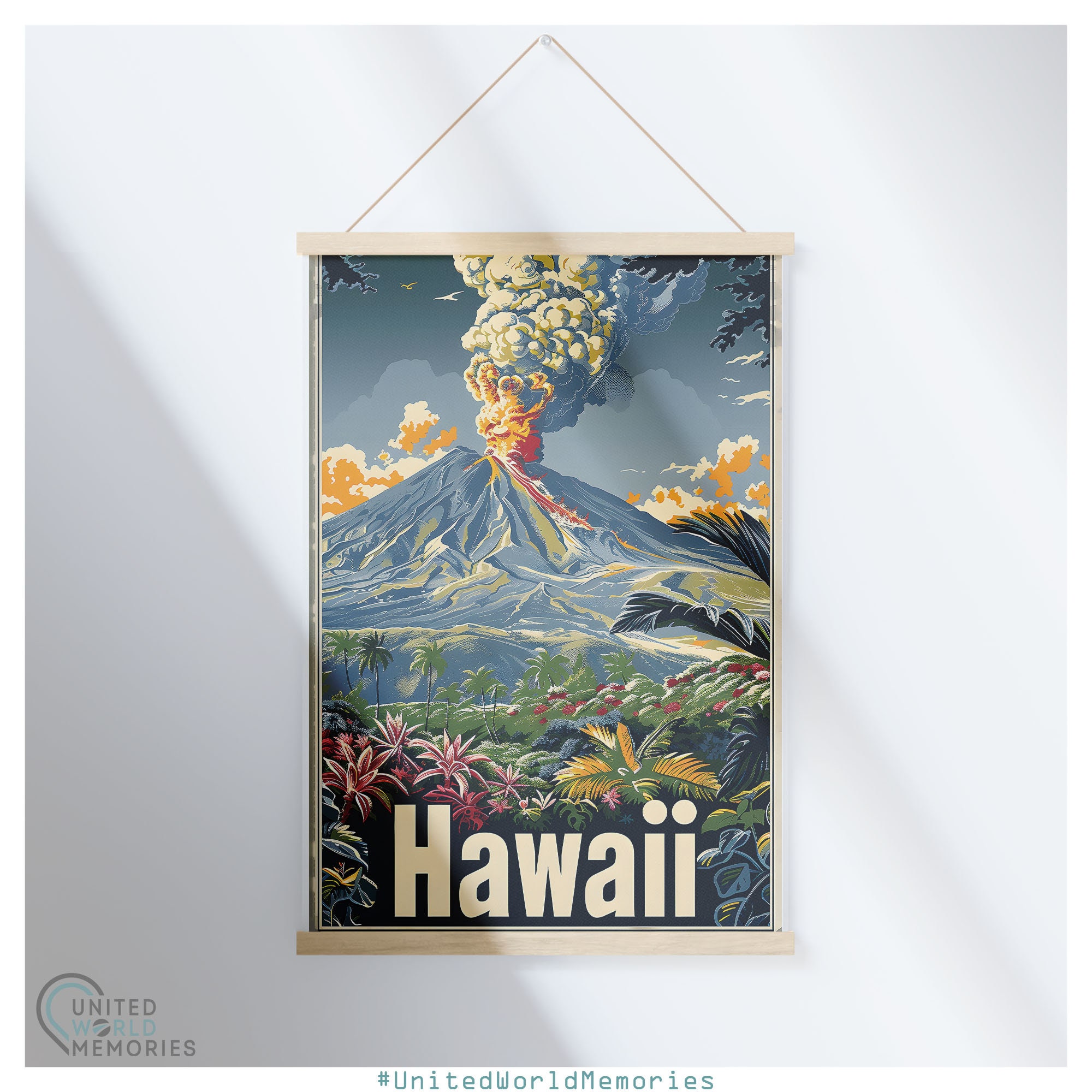 Hawaii Volcanic Visions Poster, Hawaii Travel Print, United States ...