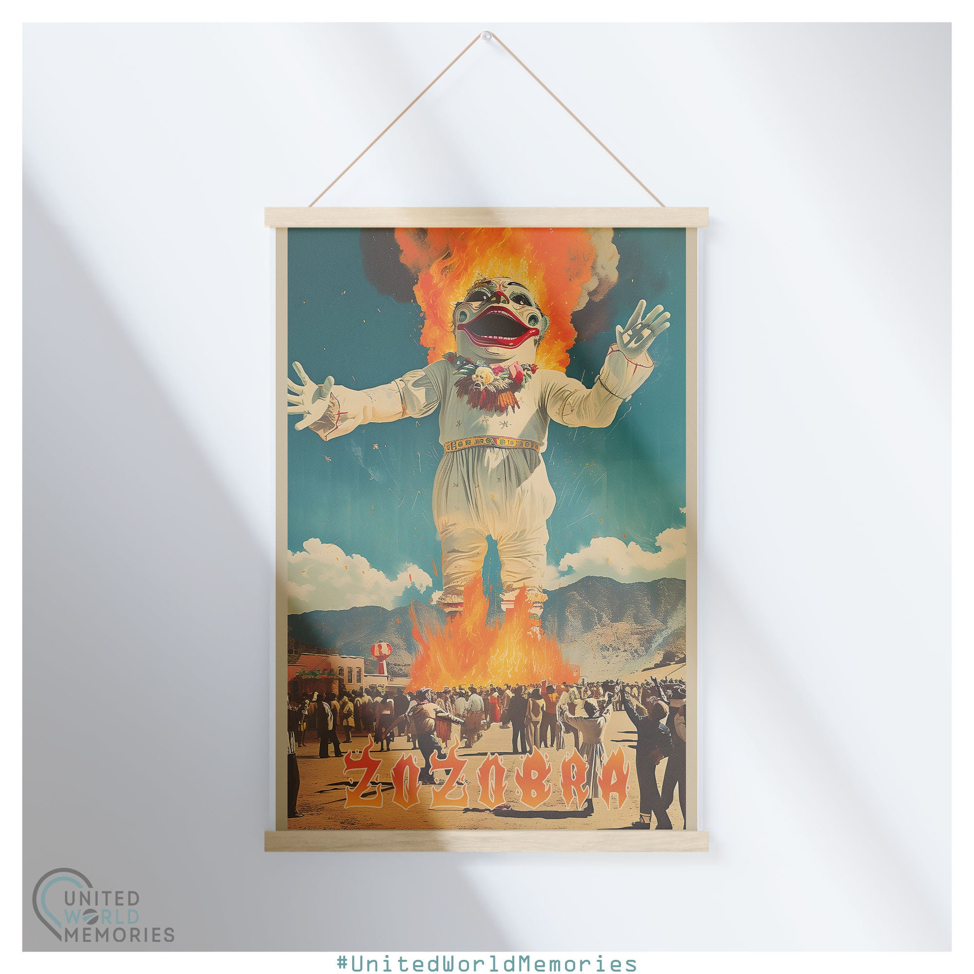 New Mexico Retro Zozobra Poster, New Mexico Travel Print, United States ...