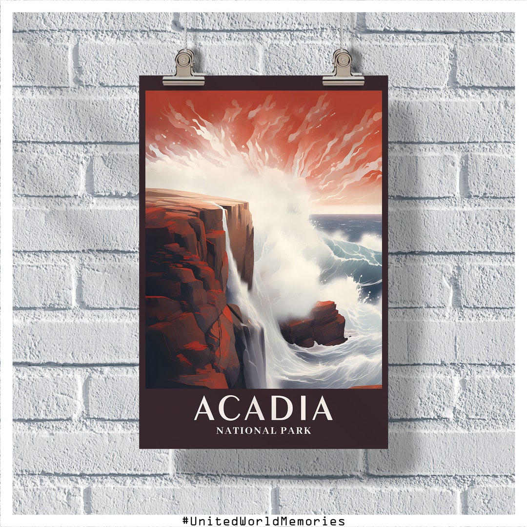 Acadia National Park Thunder Hole Spectacle Poster, Acadia National ...
