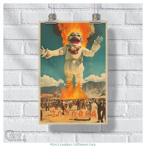 New Mexico Retro Zozobra Poster, New Mexico Travel Print, United States ...