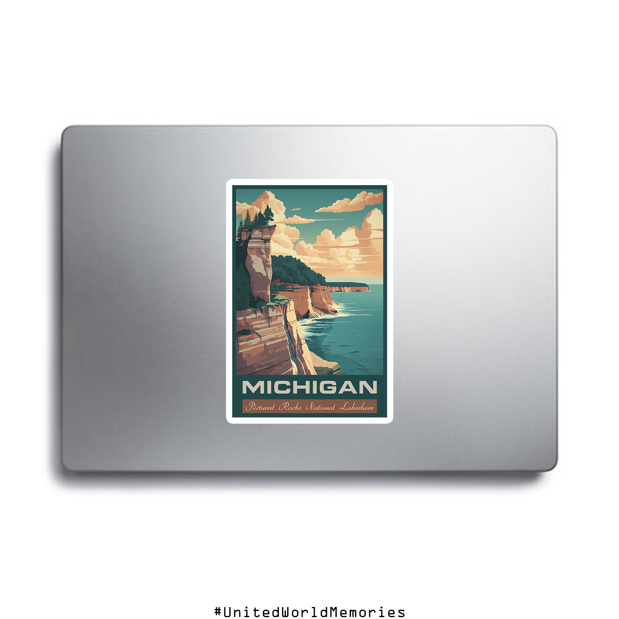 Michigan Travel Poster, Pictured Rocks National Lakeshore Poster ...