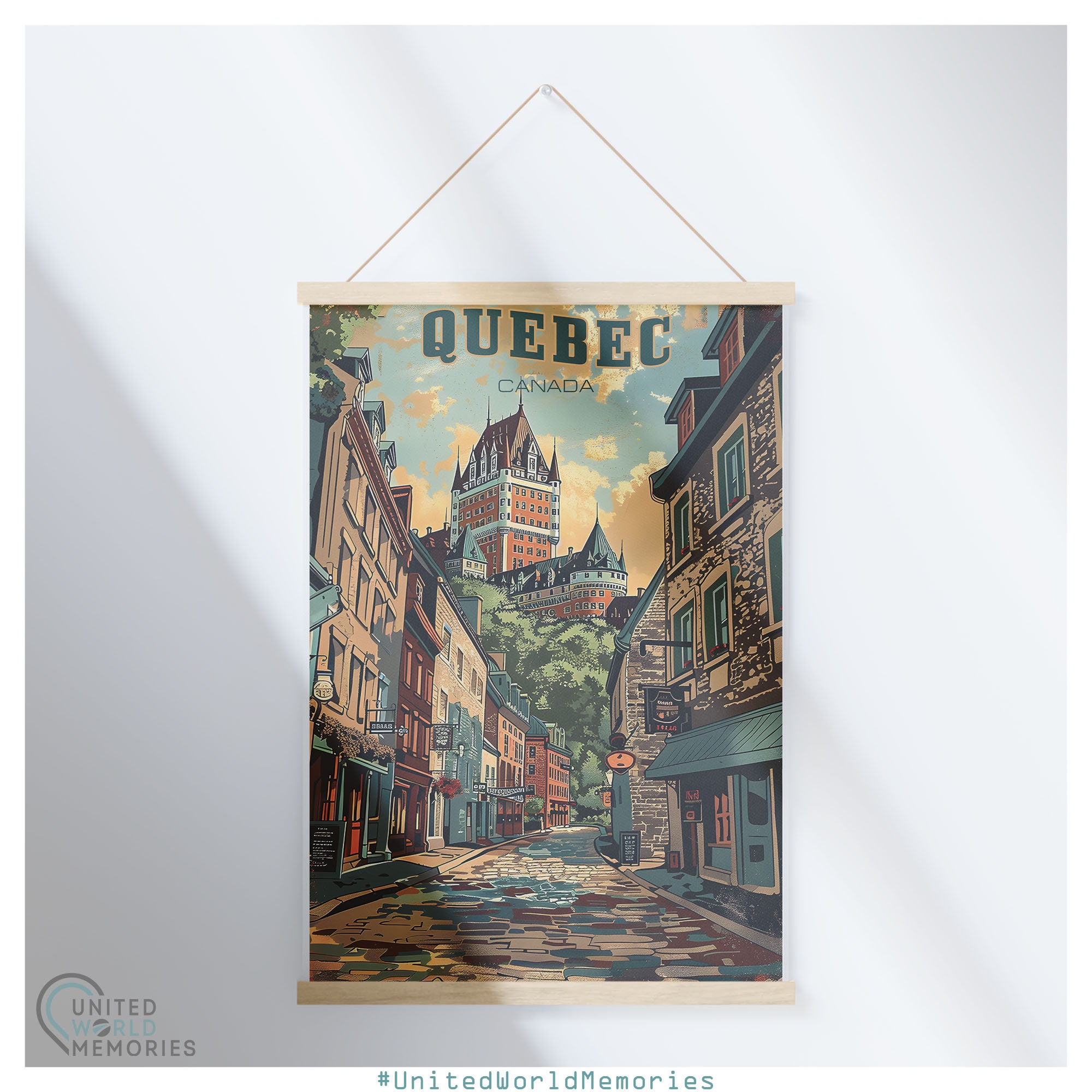 Vintage Old Quebec Poster, Quebec Canada Vintage Retro Print, Nature ...