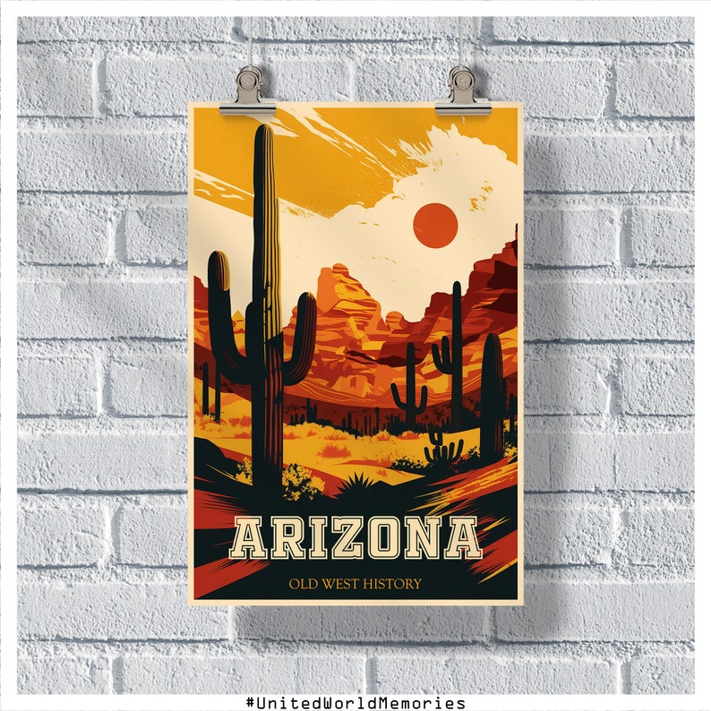 Arizona Travel Poster, Old West History Poster, Arizona Vintage Poster ...