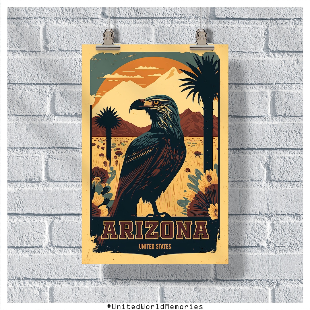 Arizona Travel Poster, Arizona United States Poster, Arizona Vintage ...