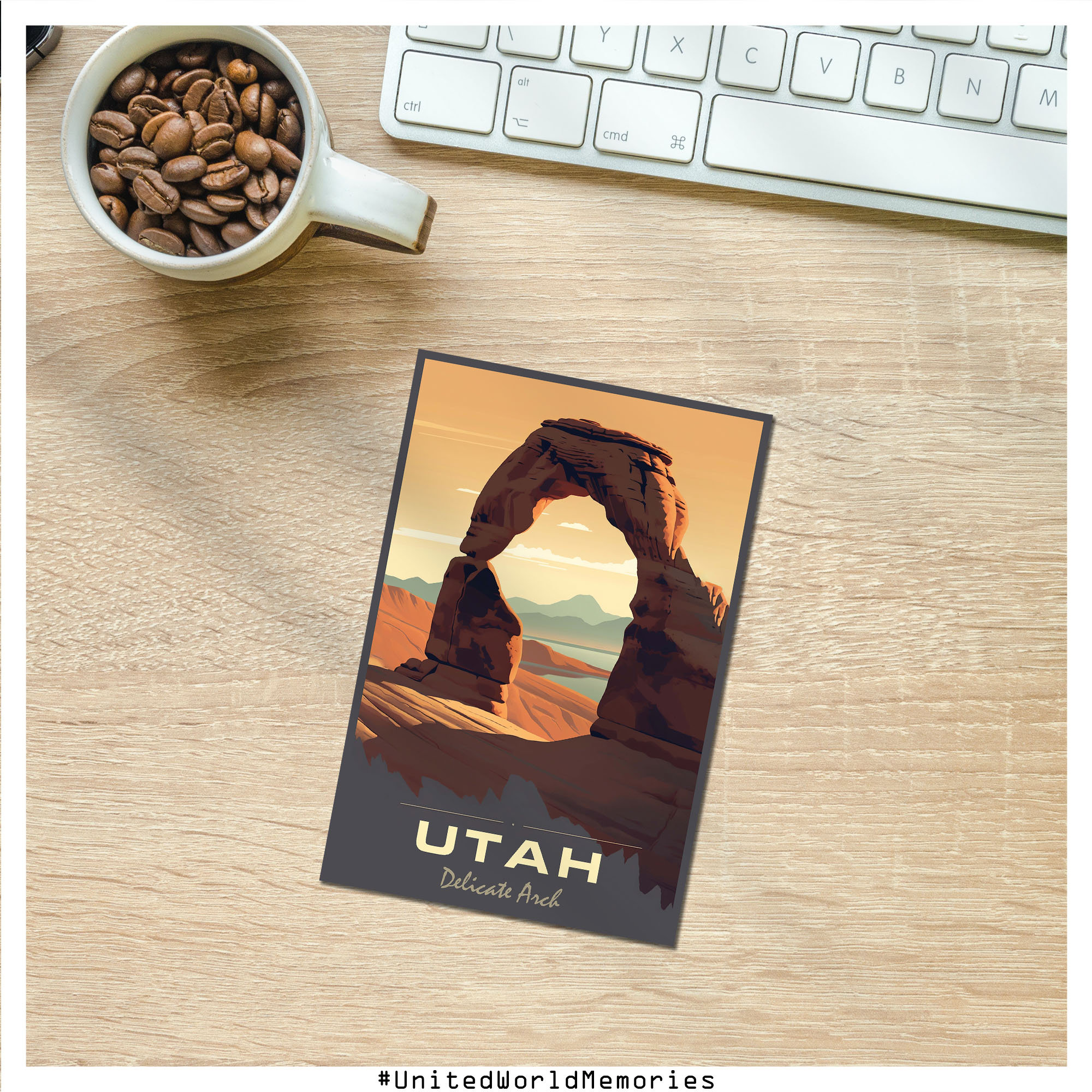 Utah Travel Poster, Delicate Arch Poster, Utah Vintage Poster, Wall ...