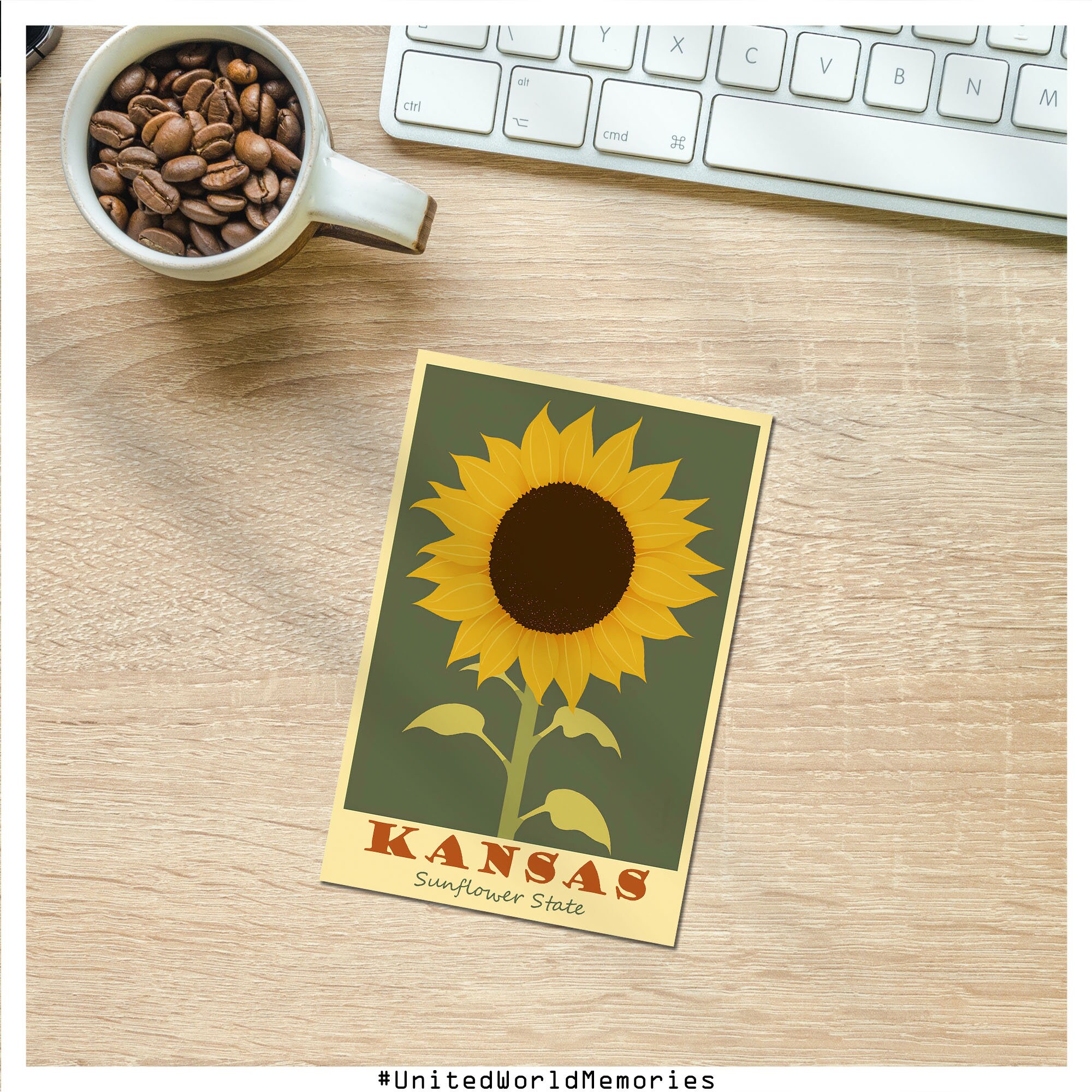 Kansas Travel Poster, Sunflower State Poster, Kansas Vintage Poster ...