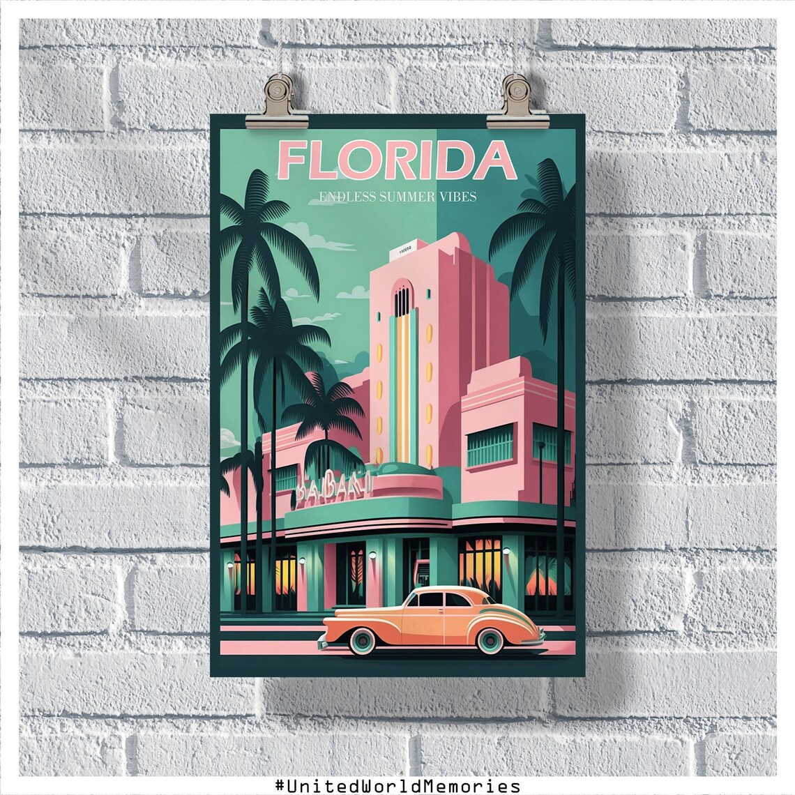Florida Travel Poster, Florida Poster, Florida Vintage Poster, Wall ...