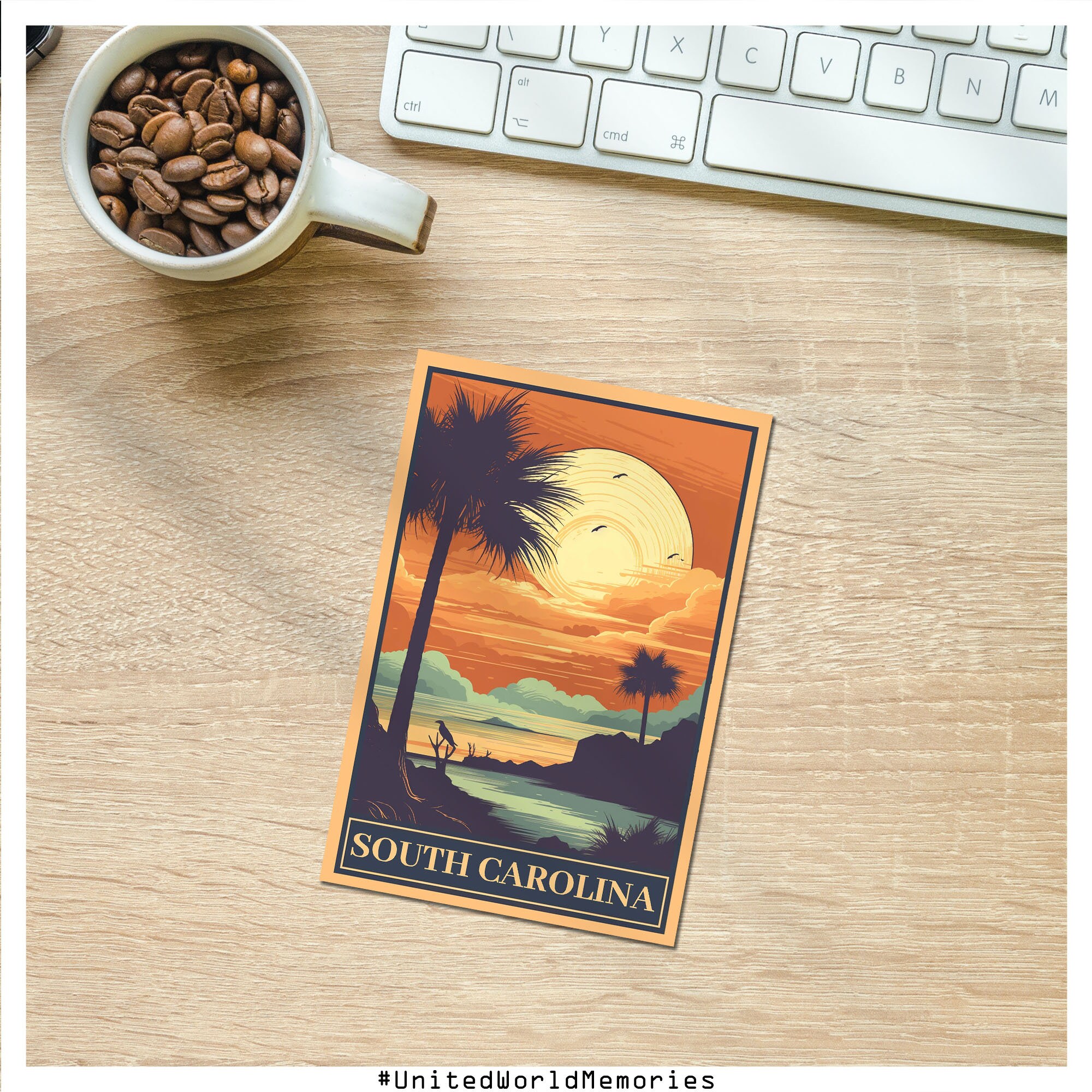 South Carolina Travel Poster, Welcome to SC Poster, SC Vintage Poster ...