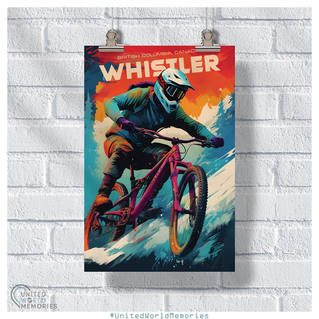 Whistler Bike Park Epic Rides Poster, Mountain Bike Gift, Canada ...