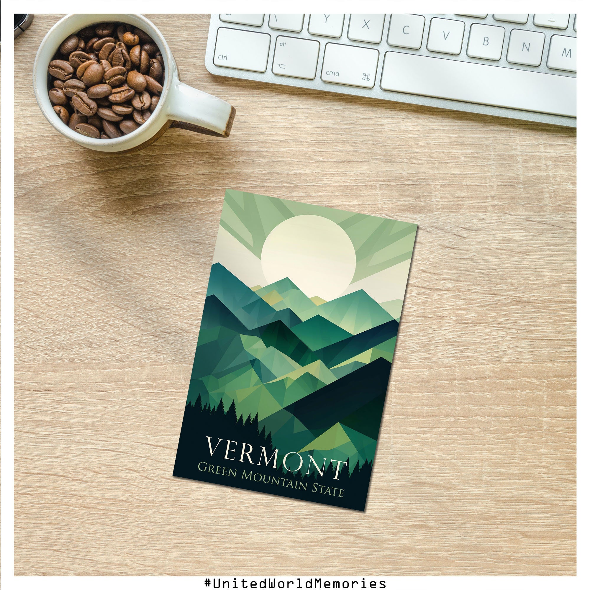 Vermont Travel Poster, Green Mountain State Poster, Vermont Vintage ...