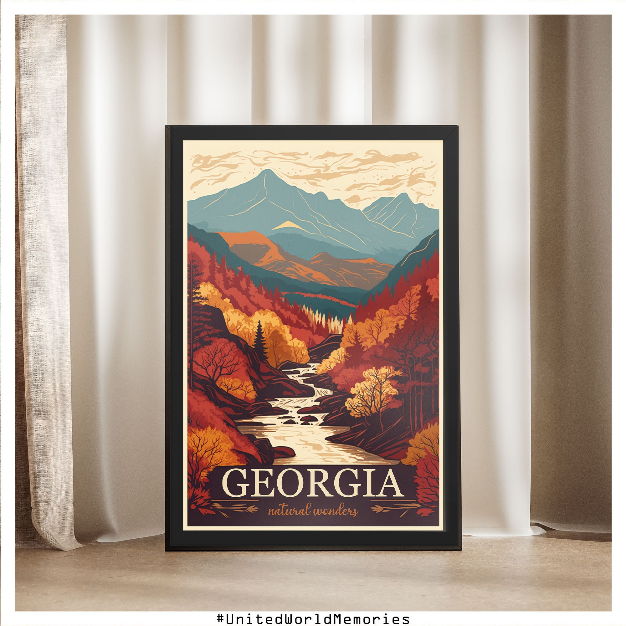 Georgia Travel Poster, Georgia Poster, Georgia Vintage Poster, Georgia ...