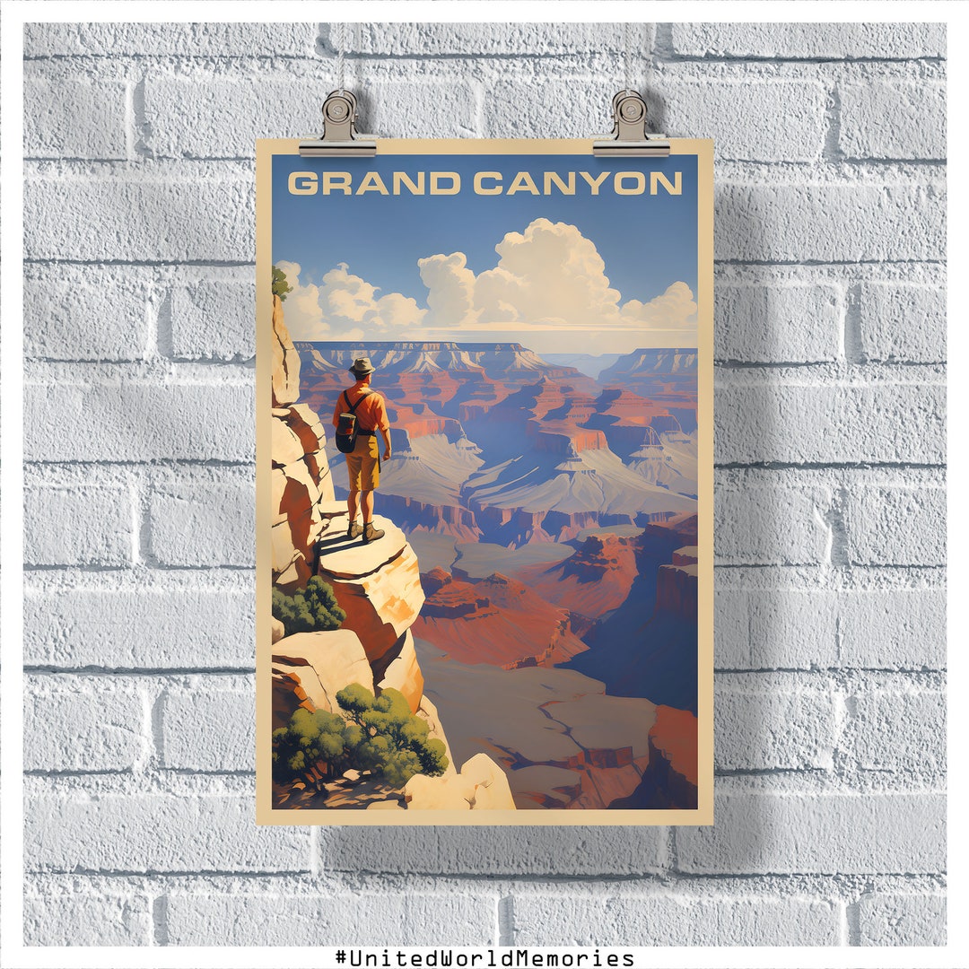 Grand Canyon National Park Poster, Grand Canyon Hiker's View Poster ...