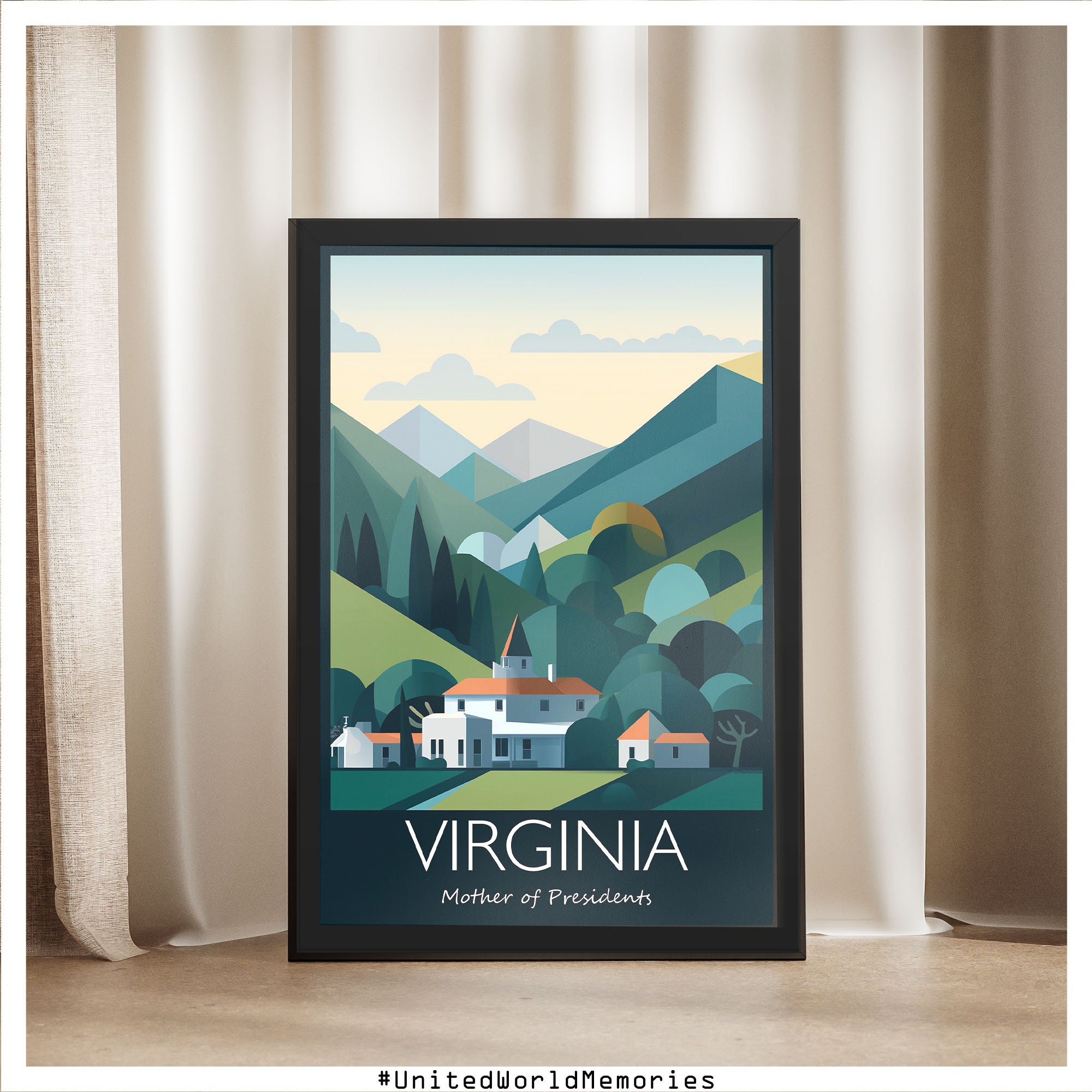 Virginia Travel Poster Mother of Presidents Poster Virginia - Etsy