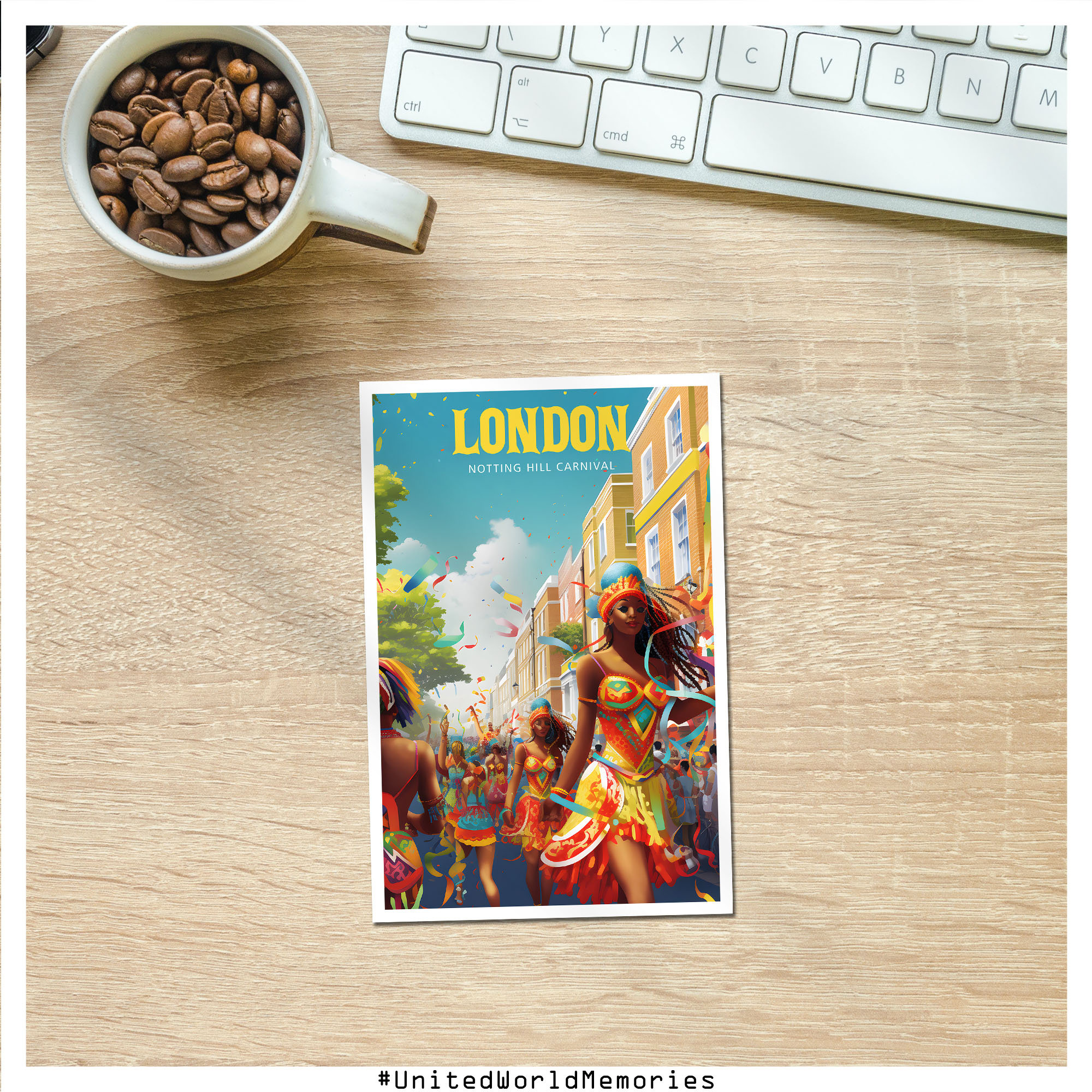 London Notting Hill Carnival Poster, London Travel Poster, England ...