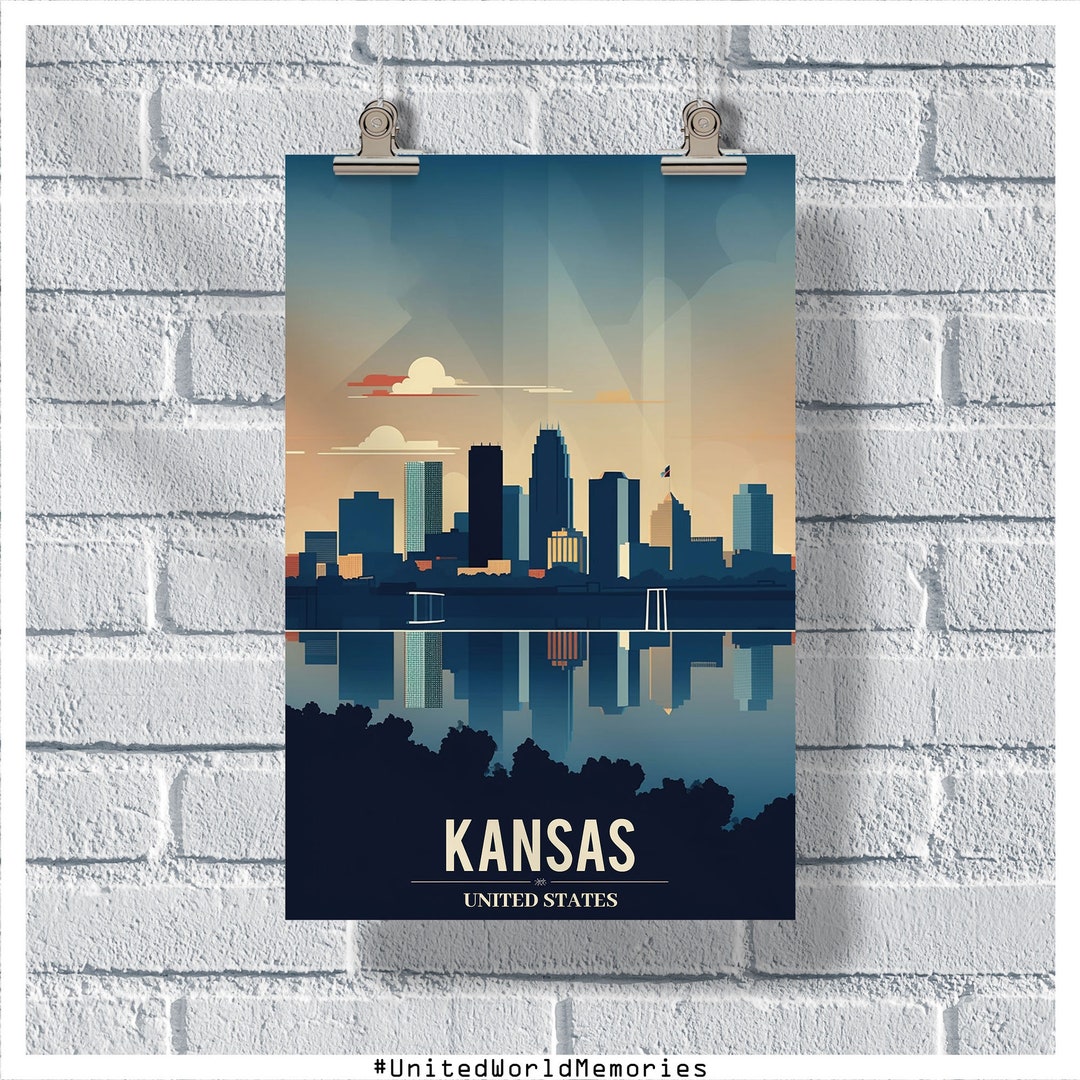 Kansas Travel Poster, Sunflower State Poster, Kansas Vintage Poster ...