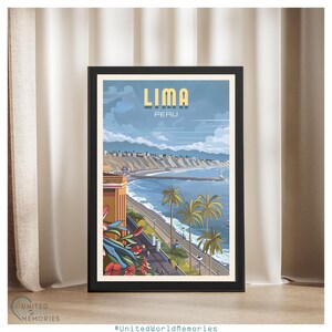Lima Colorful Miraflores Poster, Peru Travel Poster, Lima Peru Gift for ...
