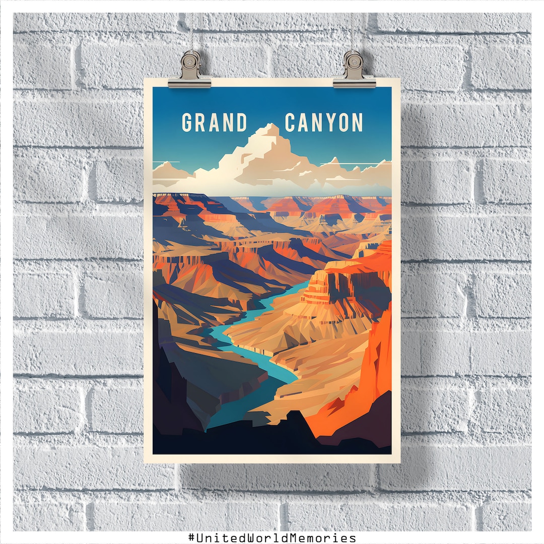 Grand Canyon National Park Poster, Grand Canyon South Rim Panorama ...
