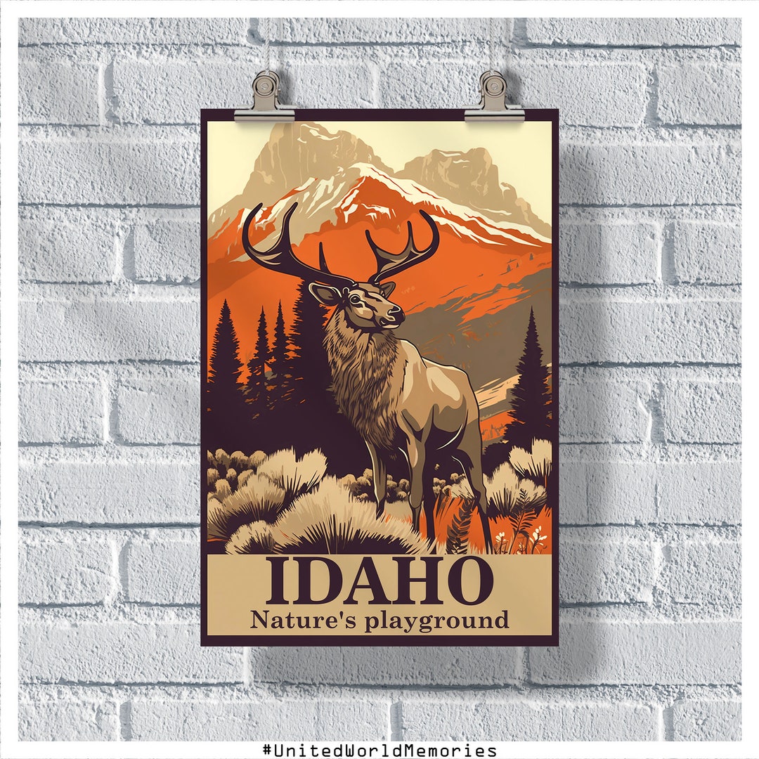 Idaho Travel Poster, Idaho Poster, Idaho Vintage Poster, Wall Decor ...