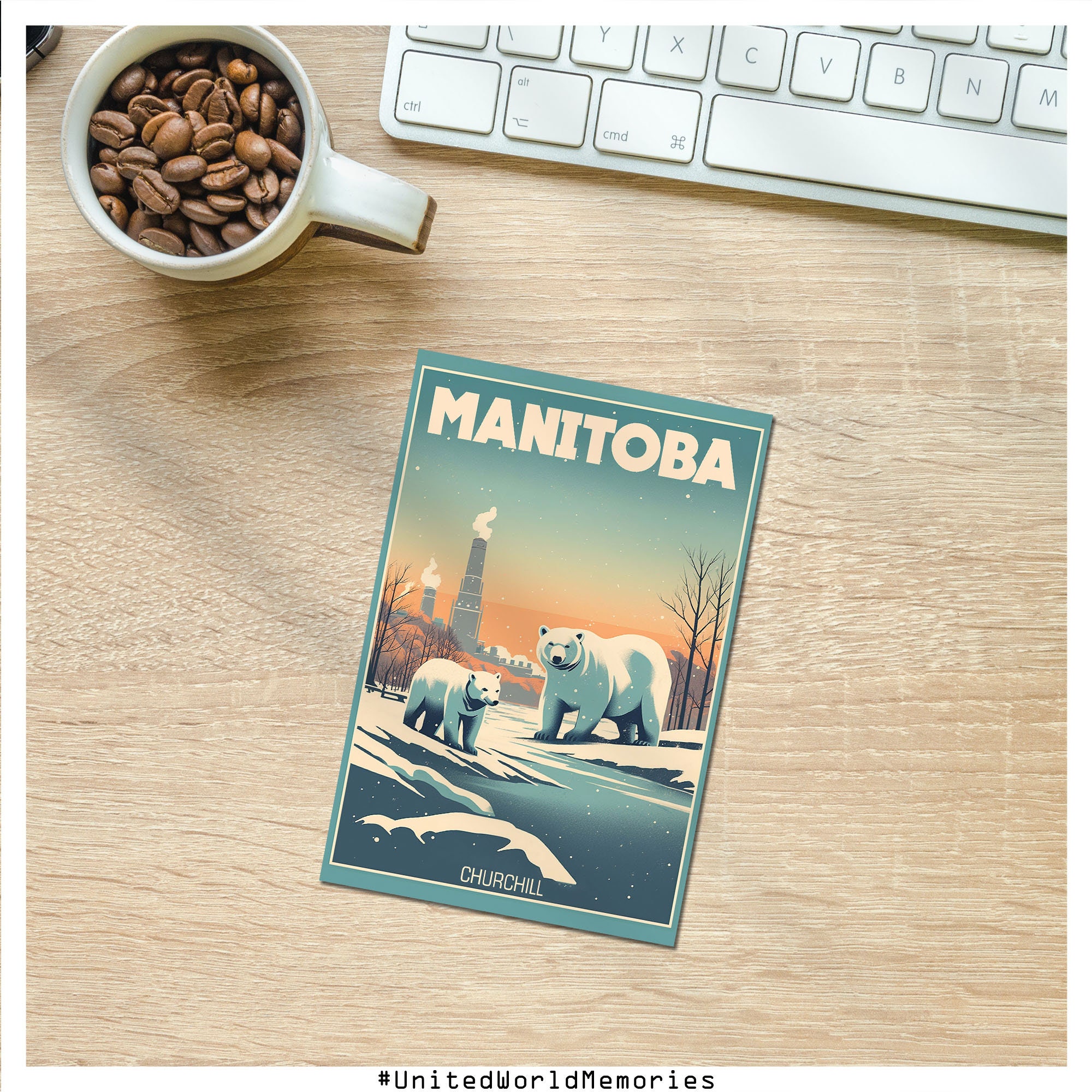Manitoba Travel Poster, Churchill Polar Bears Poster, Canada Poster ...