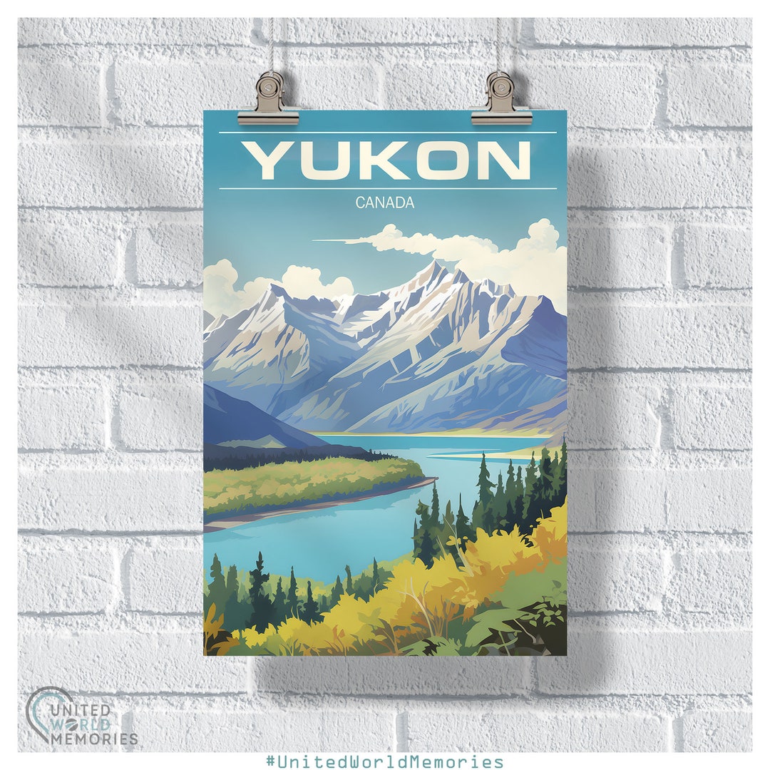 Yukon Kluane National Park Poster, Yukon Canada Vintage Retro Print ...