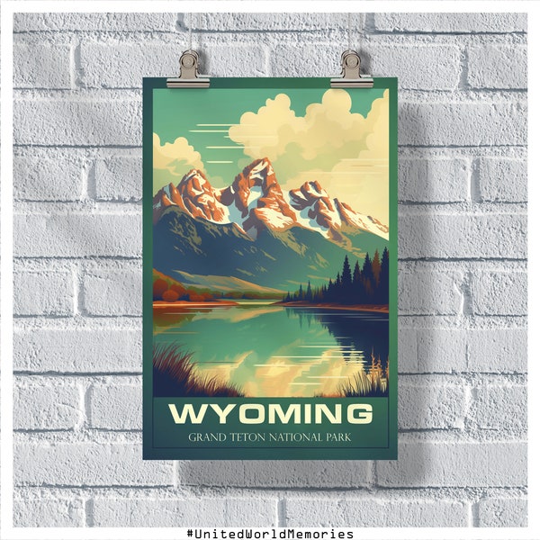 Vintage Wyoming Poster - Etsy