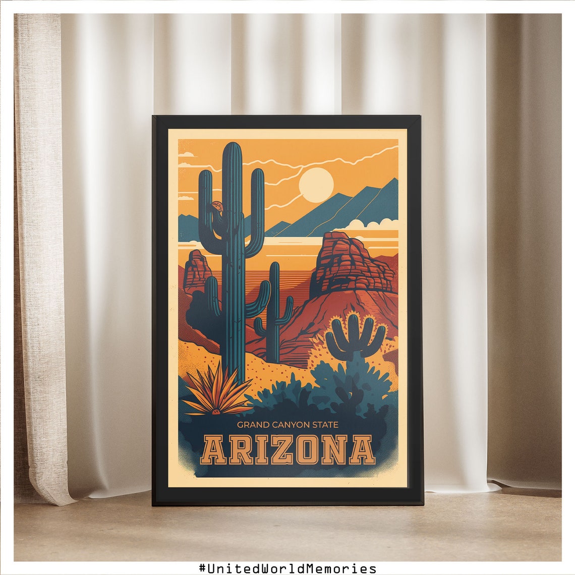 Arizona Travel Poster, Grand Canyon State Poster, Arizona Vintage ...