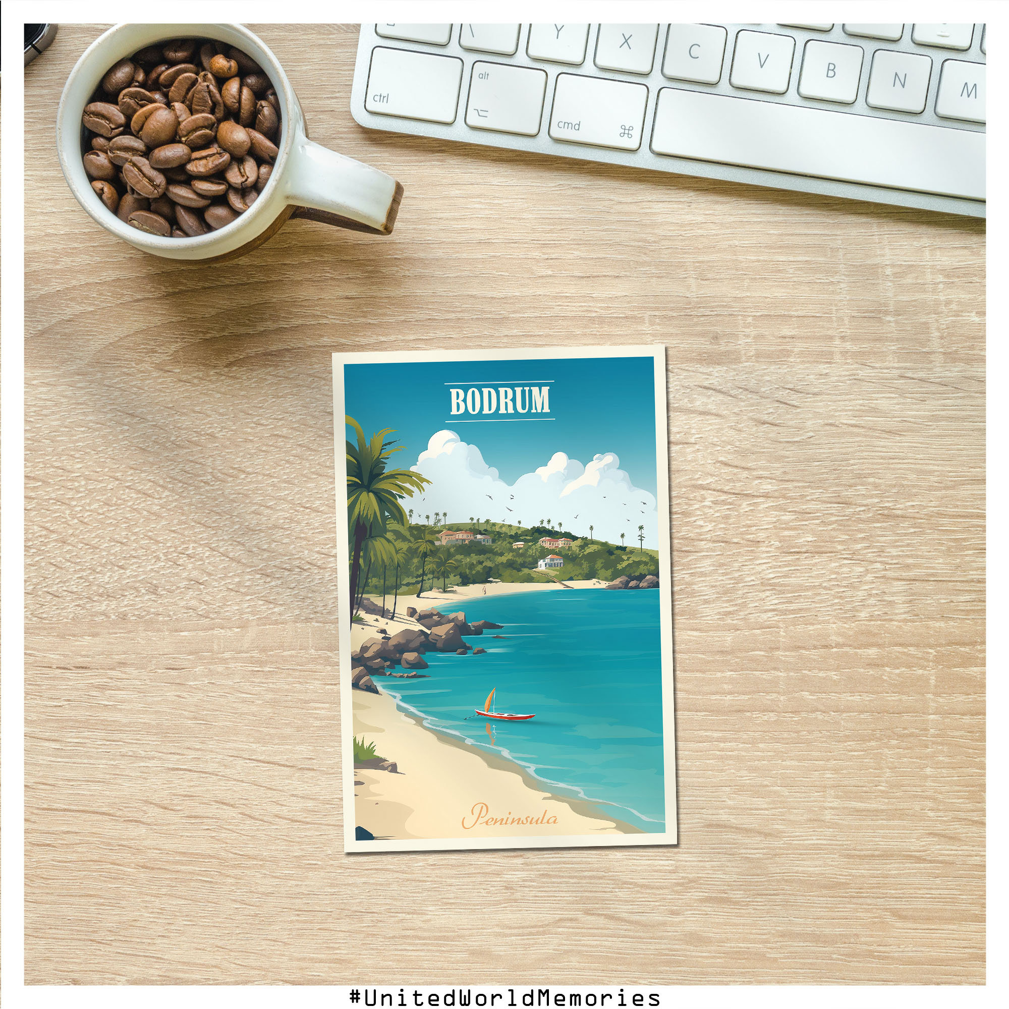 Bodrum Travel Poster, Bodrum Peninsula Poster, Turkey Poster, Bodrum ...