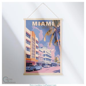 Miami Art Deco Glamour Poster, United States Travel Poster, Miami ...