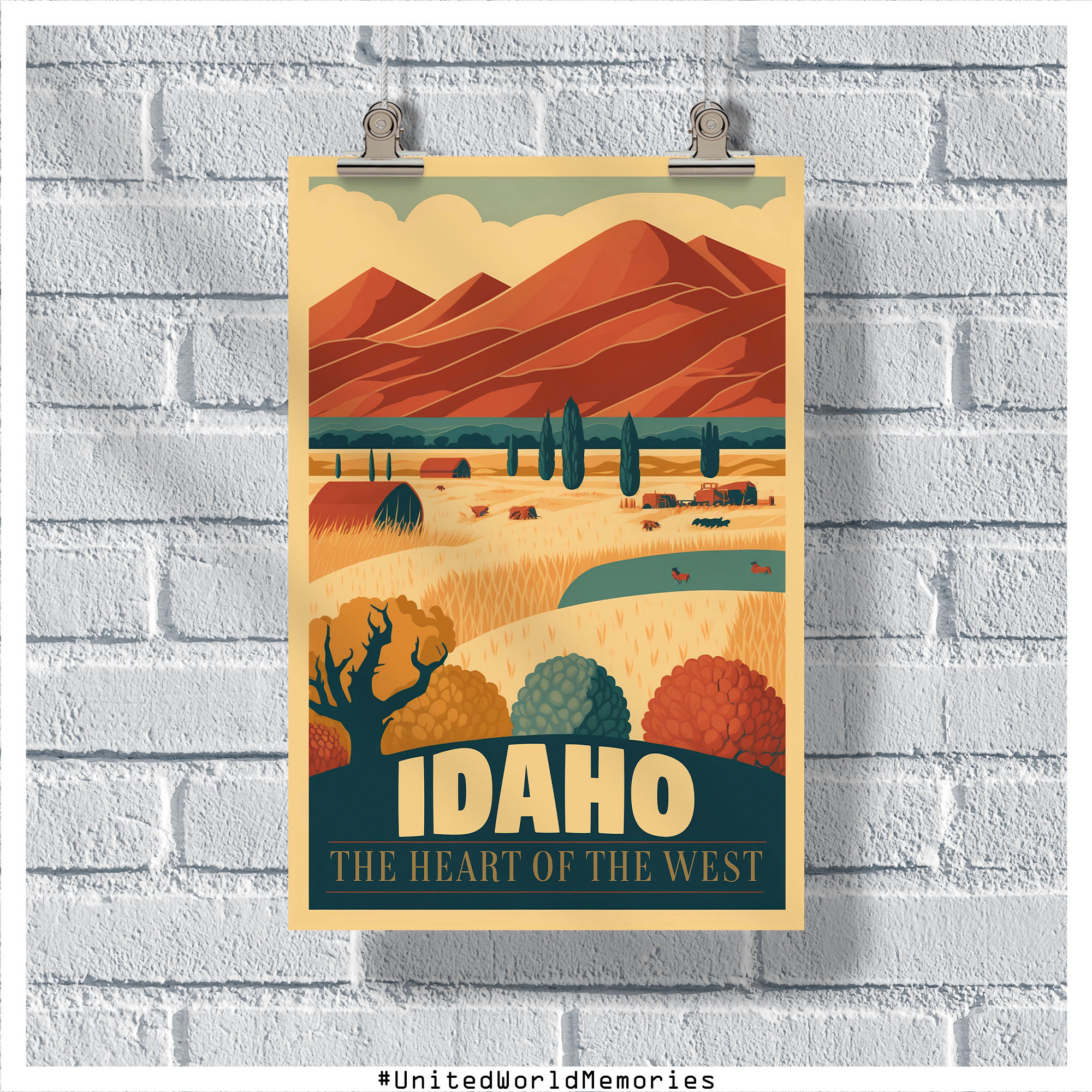 Idaho Travel Poster, Idaho Poster, Idaho Vintage Poster, Wall Decor ...