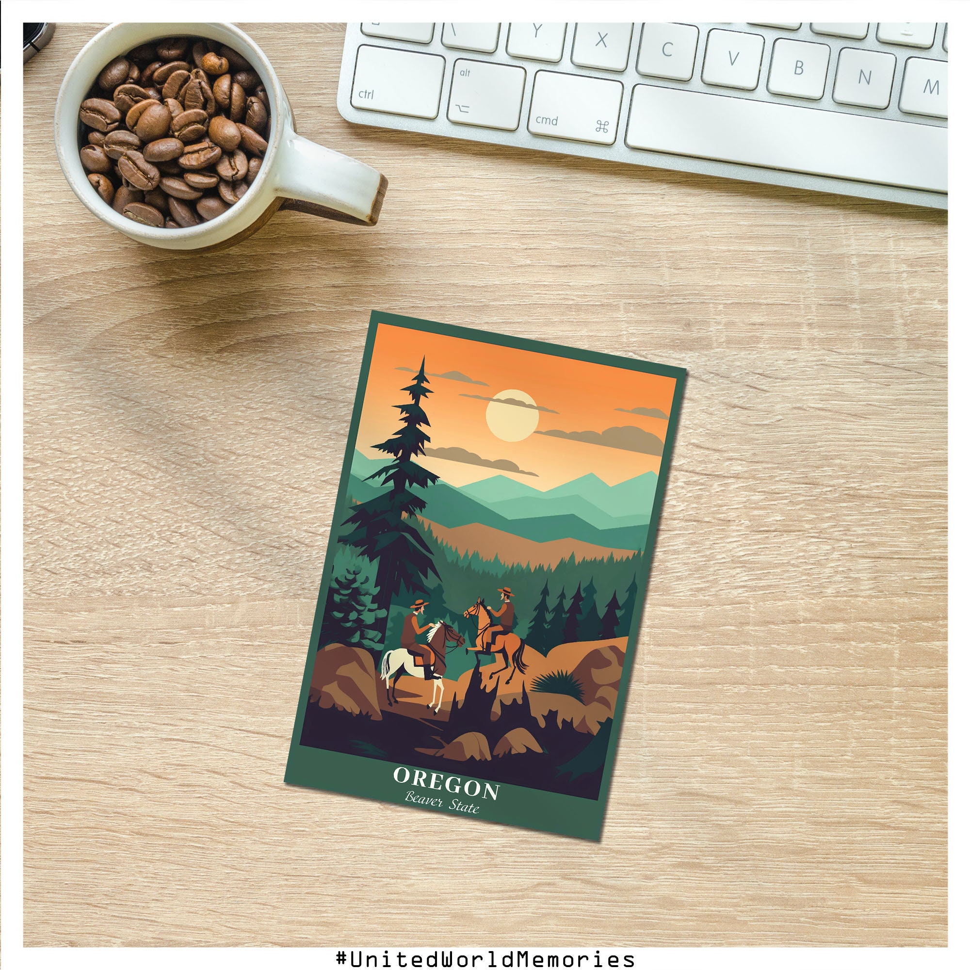 Oregon Travel Poster, Beaver State Poster, Oregon Vintage Poster, Wall ...