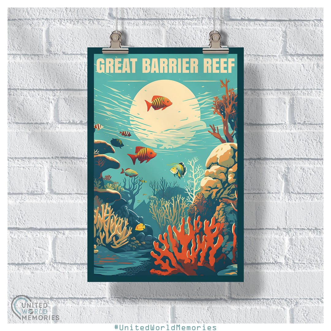 Great Barrier Reef Discovery Poster, Great Barrier Reef Print ...