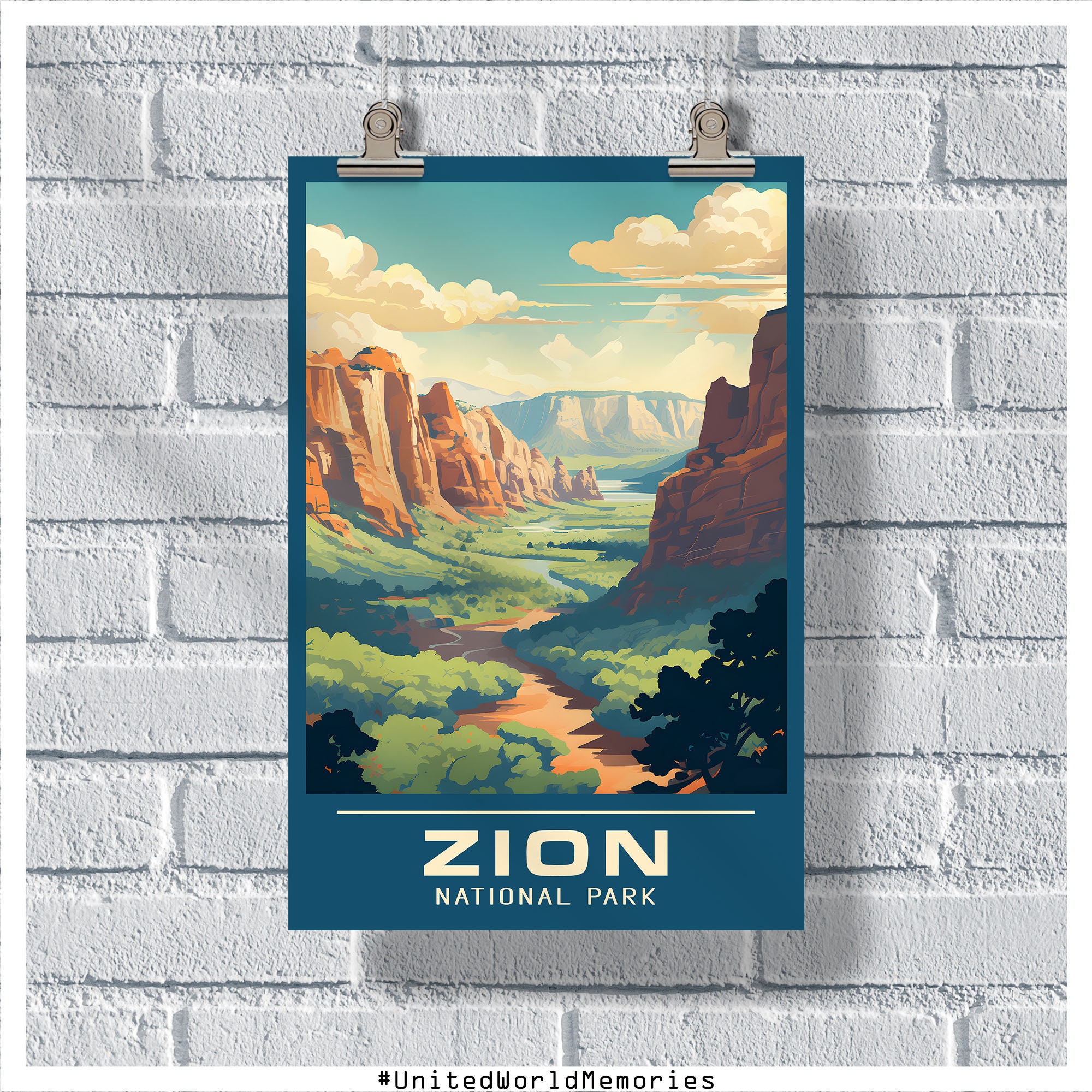Zion National Park Poster, Zion National Park Canyon Overlook Poster ...