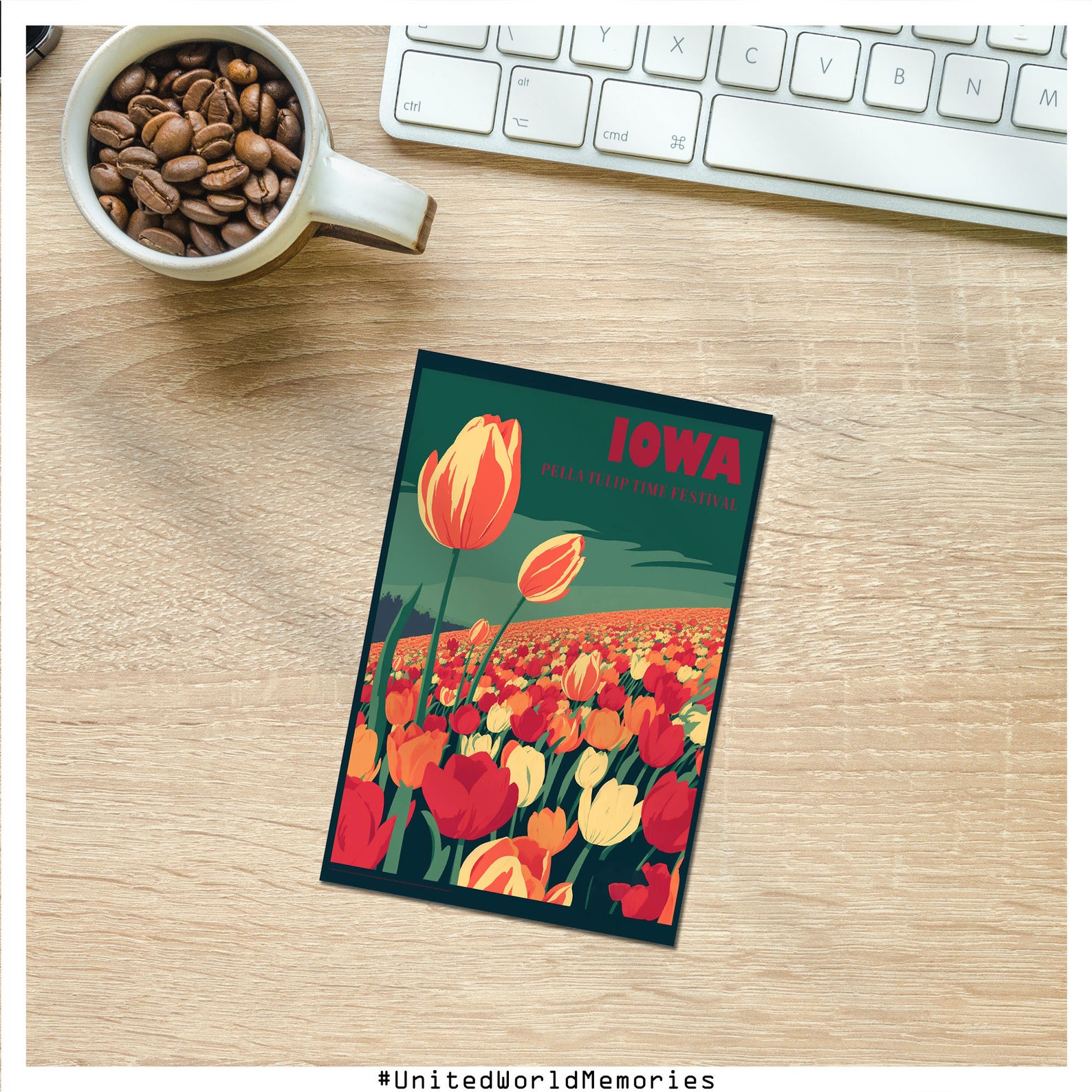 Iowa Travel Poster, Pella Tulip Time Festival Poster, Iowa Vintage ...