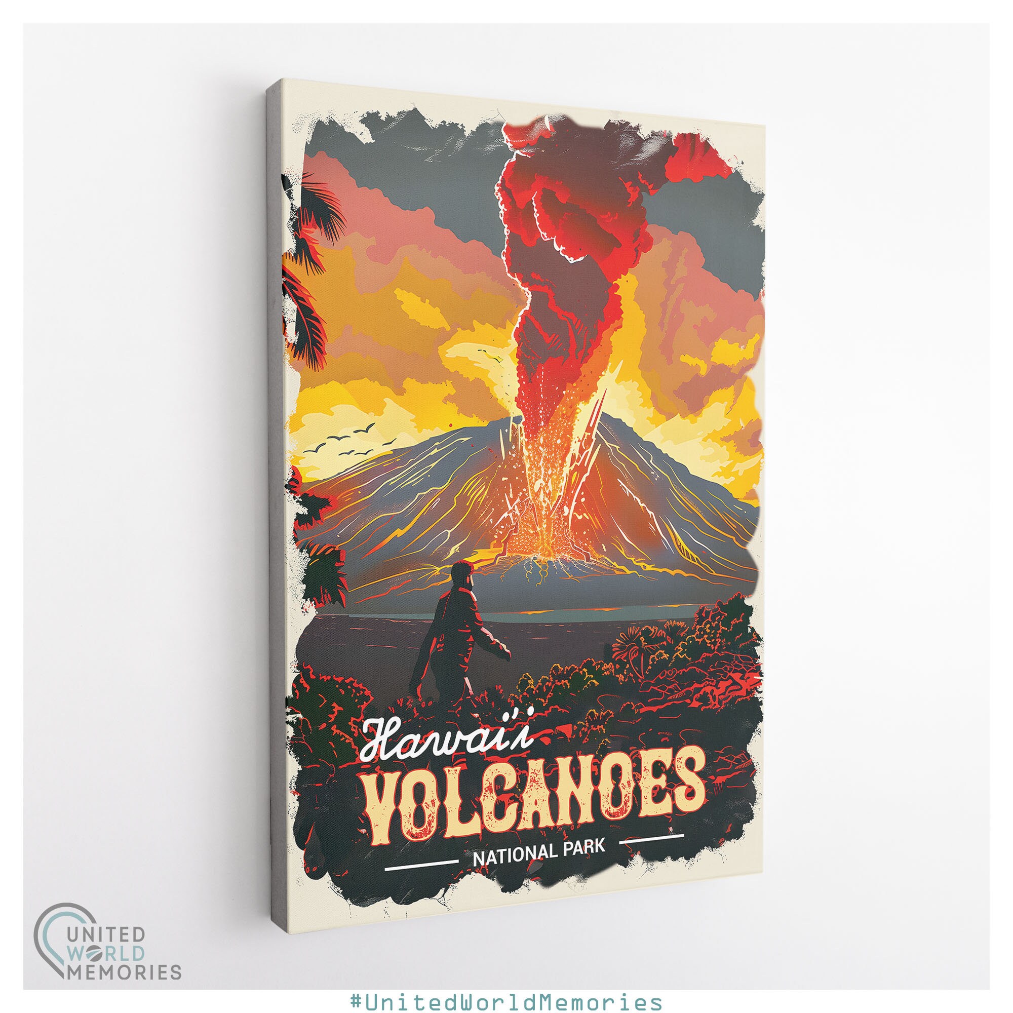 Hawaiʻi Volcanoes National Park Erupting Majesty Poster, Hawaiʻi Volcanoes Prints, National ...