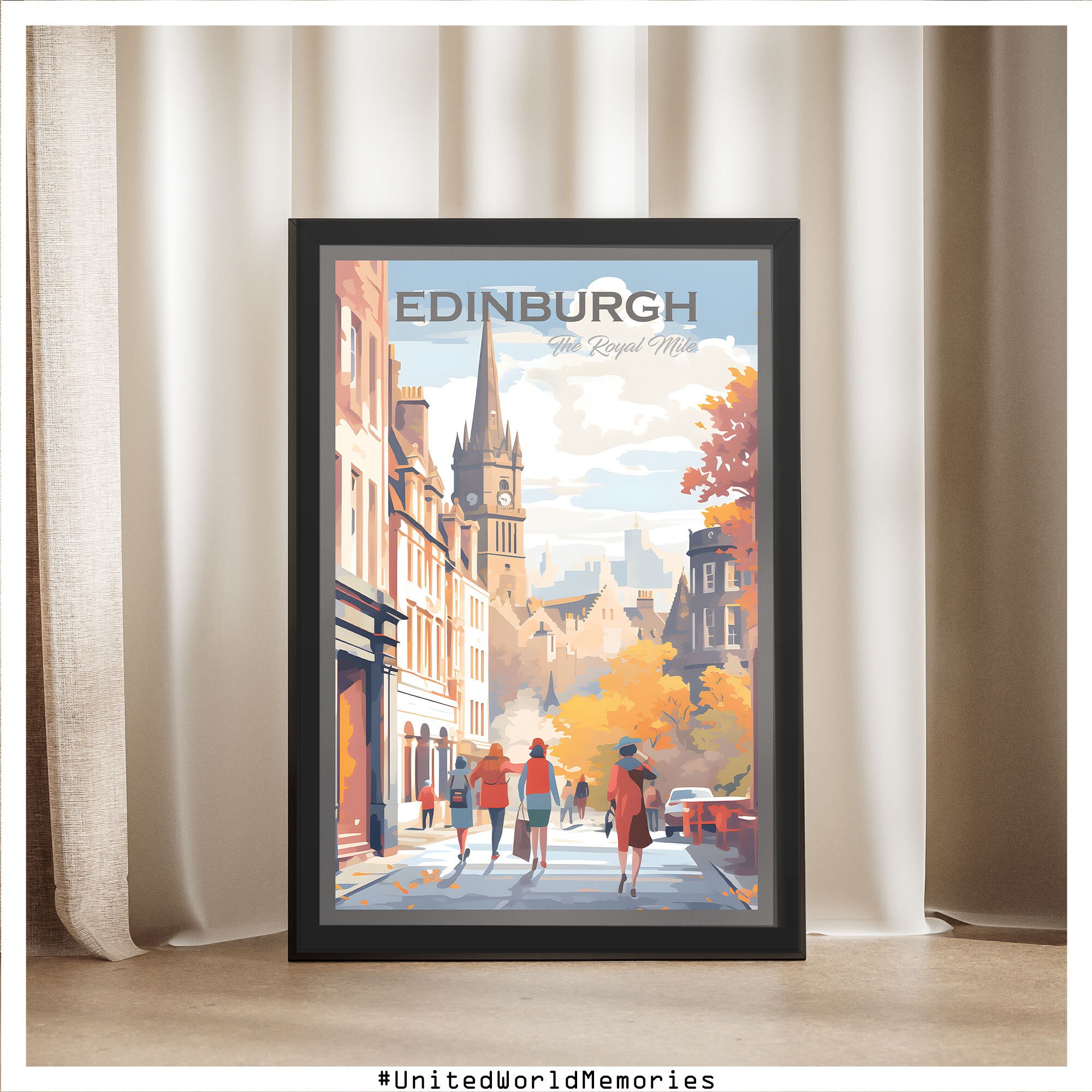 Edinburgh the Royal Mile Poster, Scotland Travel Poster, Edinburgh ...
