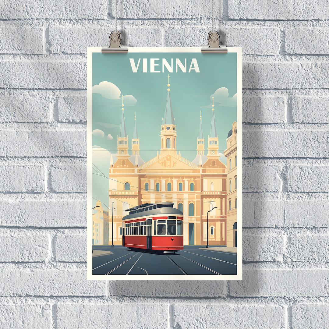 Vienna Tram Poster, Vienna Travel Poster, Austria Poster, Vienna Retro ...