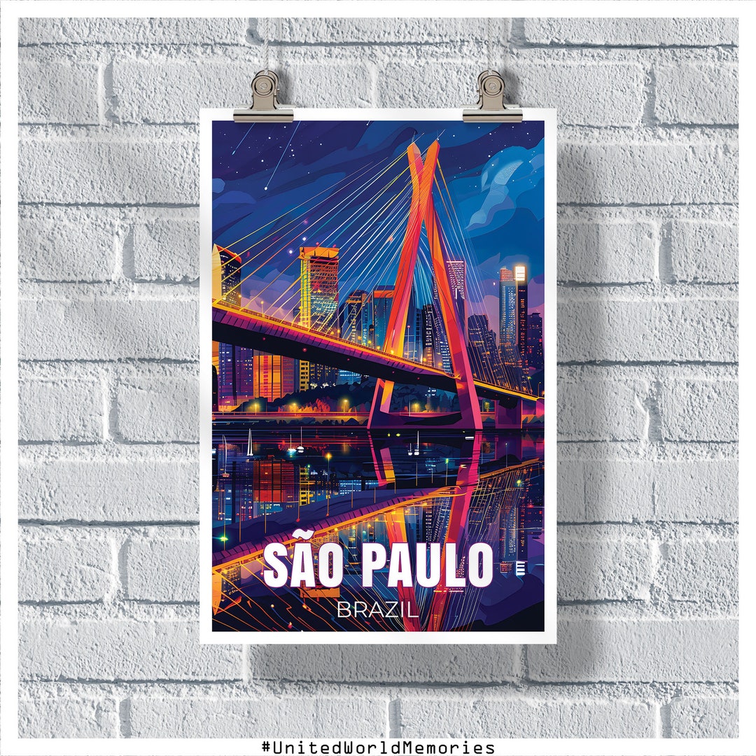 Sao Paulo Octávio Frias De Oliveira Bridge Poster, Sao Paulo Travel ...
