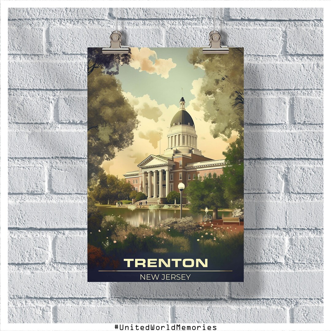 New Jersey Travel Poster, Trenton Poster, New Jersey Vintage Poster ...